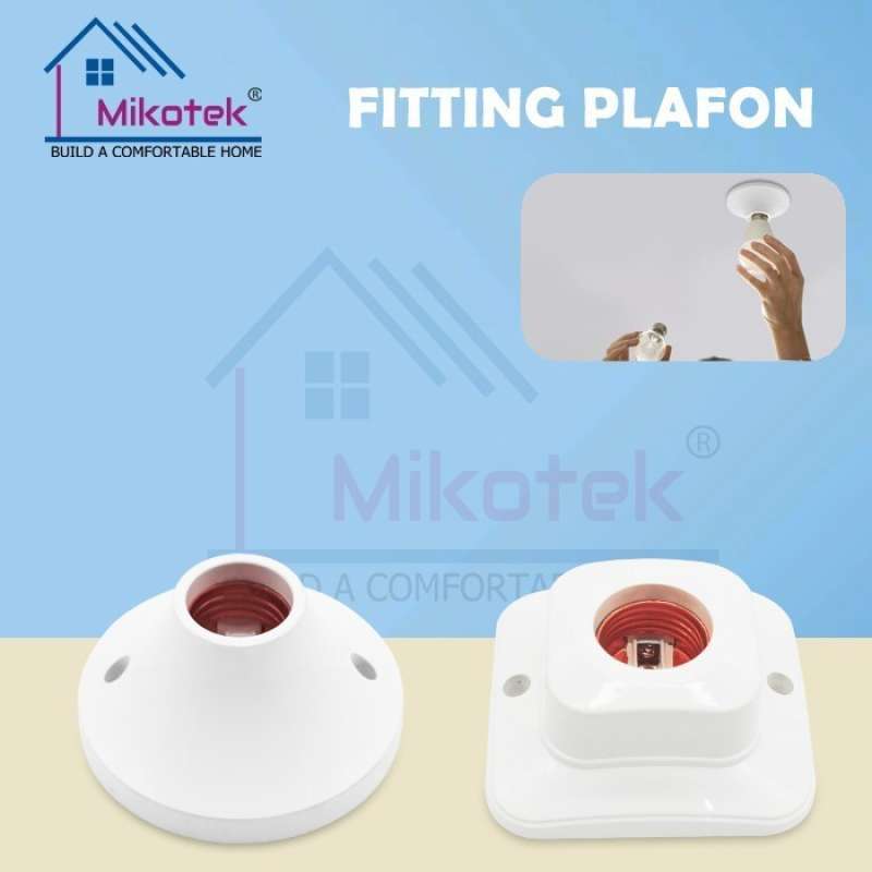 Jual Fitting Lampu Plafon Mikotek / Fitting Lampu Model Bulat / Oval ...