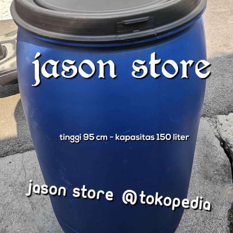 Promo Gentong biru 150 liter/Tong biru tutup hitam/Tempat sampah Diskon ...