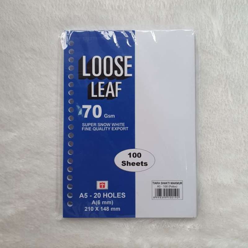 Jual KERTAS BINDER POLOS ISI 100 LEMBAR A5/20RING DAN B5/26RING di ...
