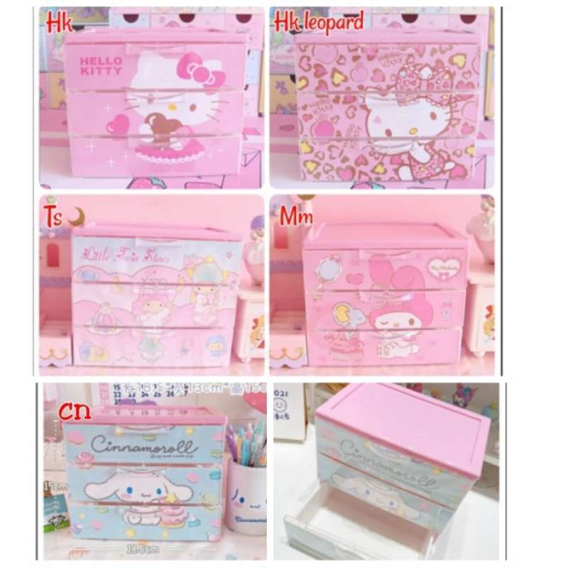 Jual Mini Laci Susun 3 Hello Kitty My Melody Little Twin Stars Cinamoroll Di Seller Qairina ...