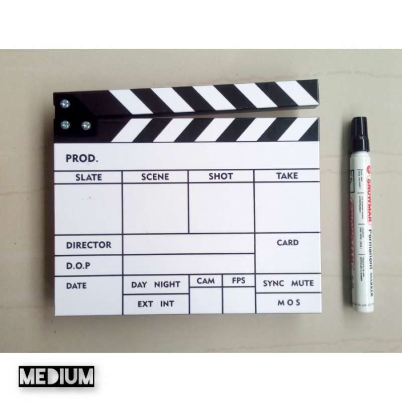 Promo Clapper Board Cinema Ukuran Medium 17,5x15cm - Movie Slate Diskon ...