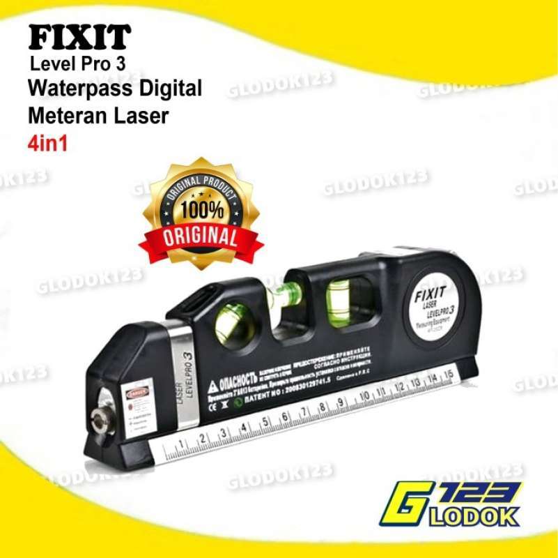 Promo Fixit Level Pro 3 Penggaris Ukur Laser Level Waterpass Meteran Laser Diskon 23% di Seller ...