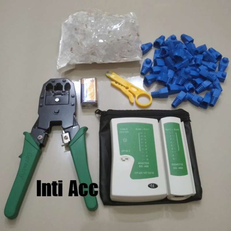 Promo Paket 4 in 1 Tang Crimping Tool Rj45 LAN Tester Konektor RJ45 dan ...