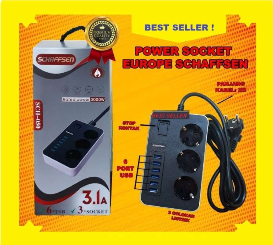 Promo TERMINAL LISTRIK PERFECTION 4 LUBANG + 3 USB 2A POWER SOCKET ...