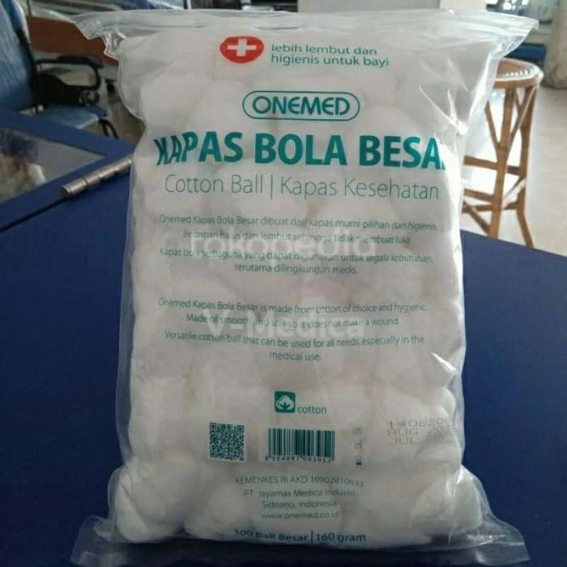 Jual Kapas Bola Besar Onemed isi 100 di Seller V-Medica - Bukit Sangkal ...