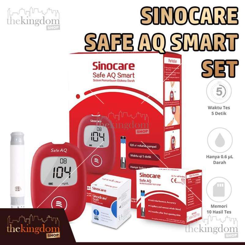 Jual Sinocare Safe AQ Smart SET KIT Alat Cek Gula Darah Glucose Glukometer - Bubble di Seller ...