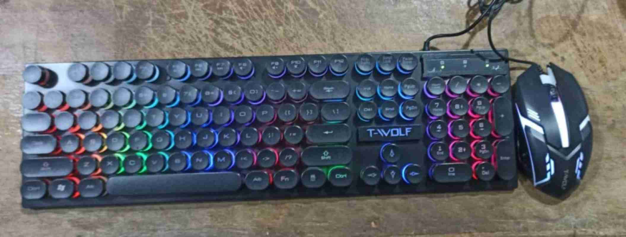 Jual Paket Gaming Keyboard Mouse LED RGB Bulat Mechanical TF270 di ...