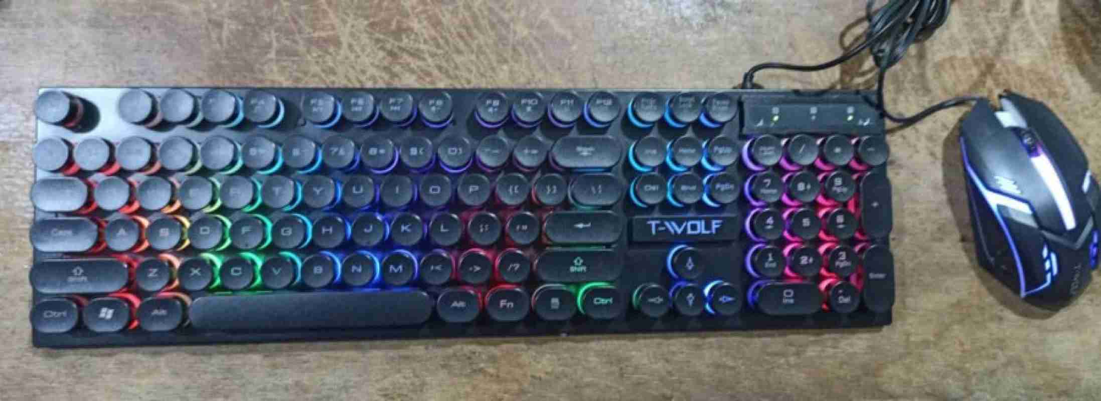 Jual Paket Gaming Keyboard Mouse LED RGB Bulat Mechanical TF270 di ...