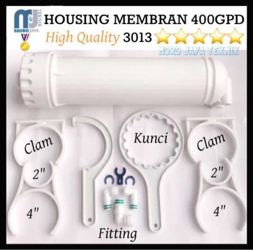 Promo Housing Membran RO 400Gpd Lengkap Set Fitting+Clamp+Kunci Harga ...