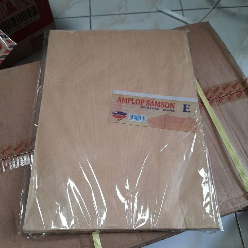 Jual Amplop Coklat Samson E Salur Polos Tanpa Tali Character E 29x39cm ...