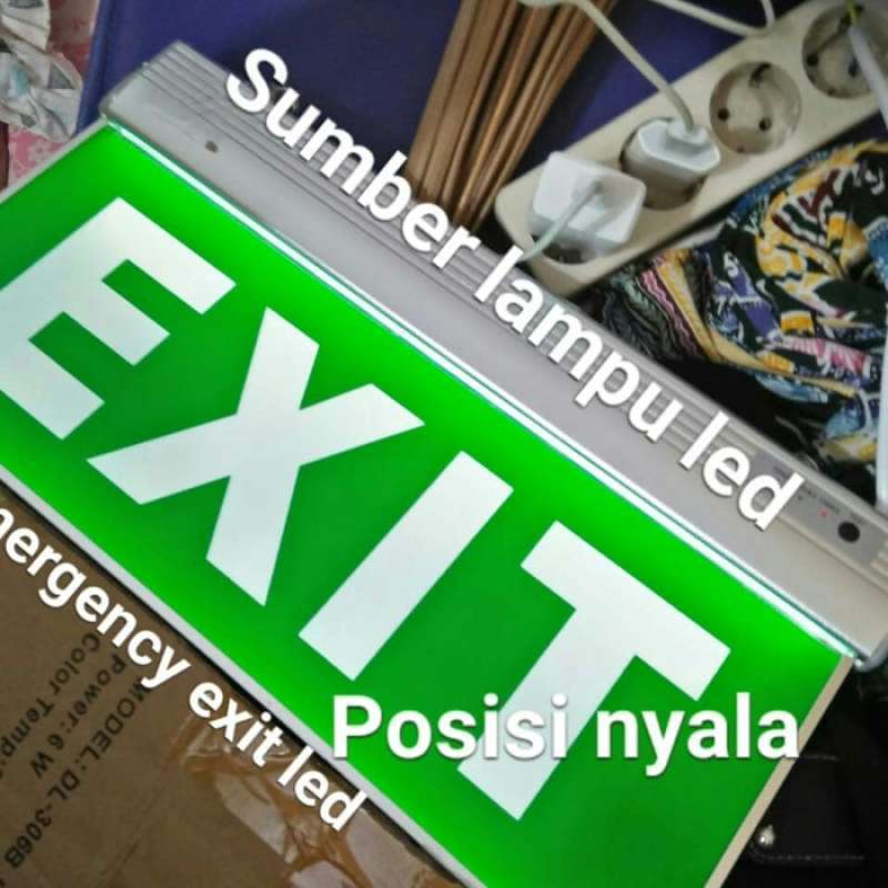 Promo lampu emergency exit led / lampu darurat exit emergency led 5w ...