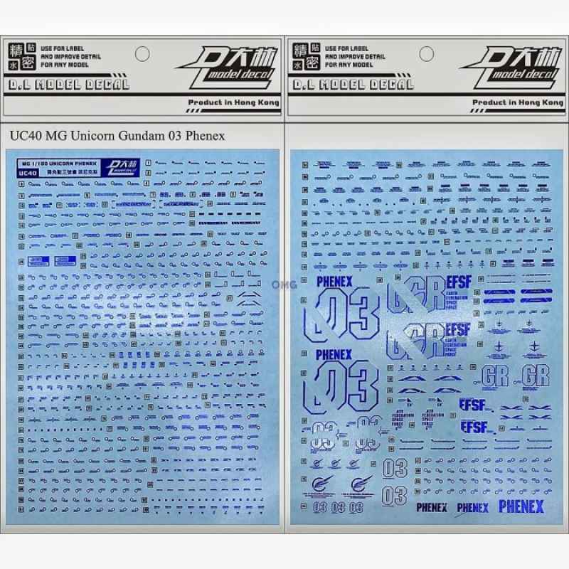 Promo Mg Unicorn Gundam 03 Phenex Bronze Blue Water Decal Dl Model ...