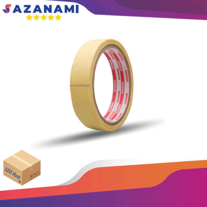 Jual PROMO 1 BOX MASKING TAPE 1 INCH x 15m Sazanami ISOLASI LAKBAN ...