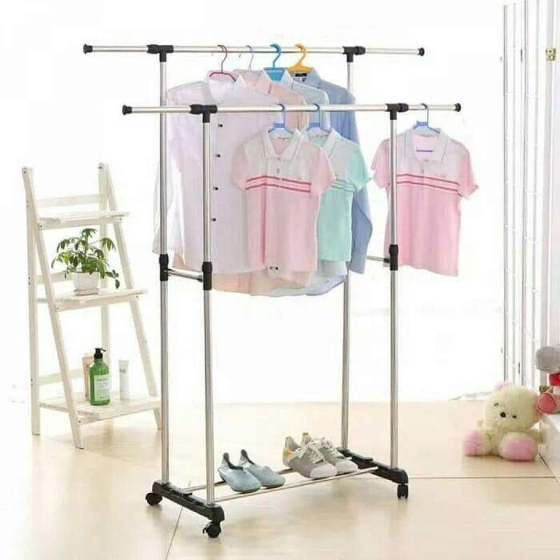 Jual Stand hanger double pole/ stand hanger/tiang serbaguna di Seller ...