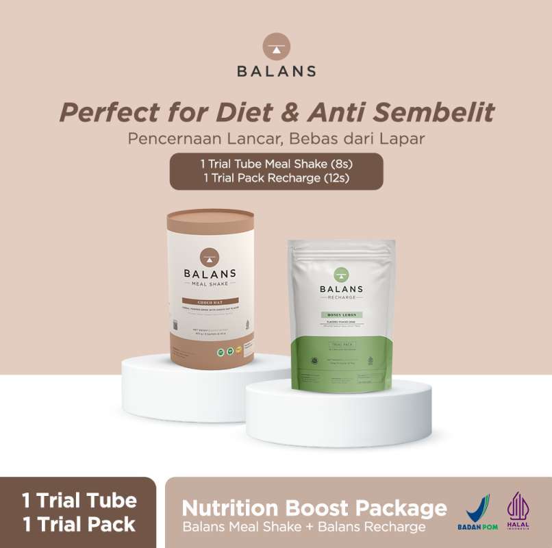 Jual Balans Nutrition Boost Package | Meal Shake Choco Oat Tube & Trial ...