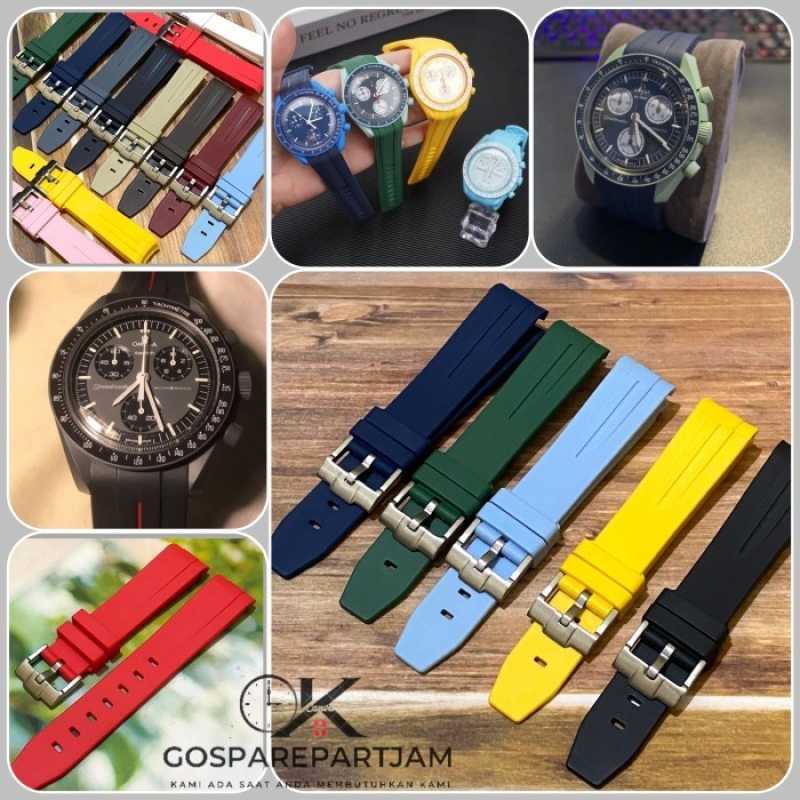 Promo Strap Tali Jam Rubber Melengkung 20 Mm Omega X Swatch Moonswatch ...