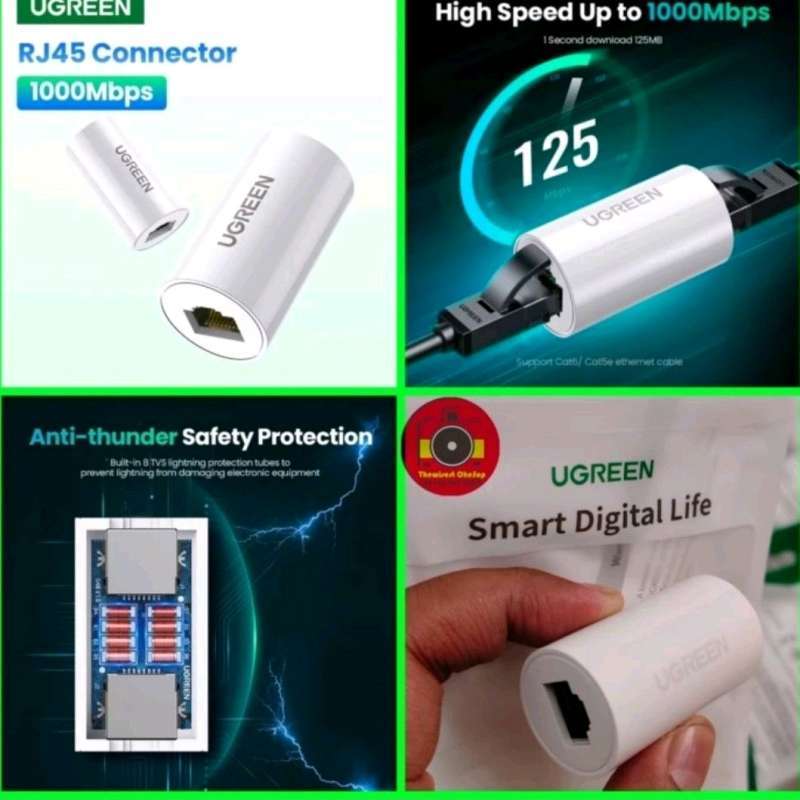 Jual Barrel Barel Ugreen 20391 Rj45 Female To Female Lan Extension ...