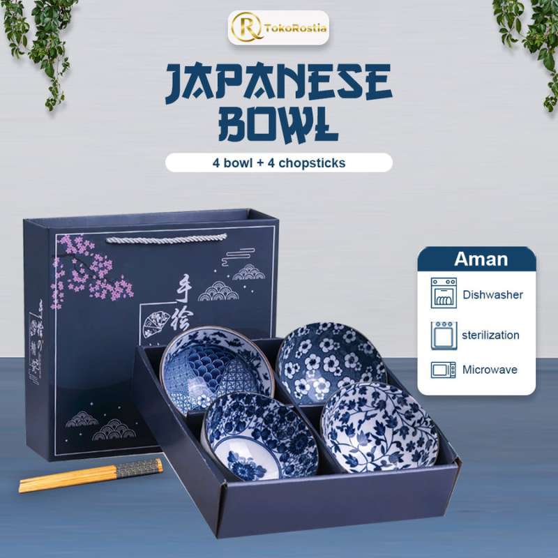 Jual Mangkok Jepang Keramik Dan Sumpit Set 4 Hampers - 28 Di Seller ...