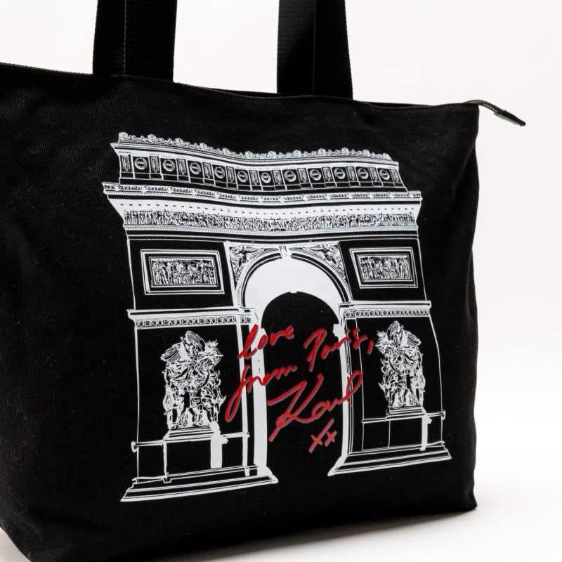 Promo Karl Lagerfeld Paris Kristen Arc De Triomphe Canvas Tote Black ...