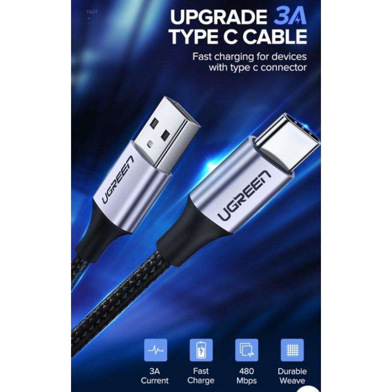 Jual Ugreen Kabel Fast Qc Charger 3.0 3a Usb To Type C Nylon Braided - 100 Cm Di Seller Vilox ...