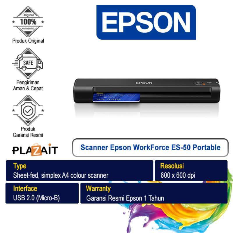 Jual Scanner Epson WorkForce ES-50 Portable Sheetfed Document di Seller PT. Primajaya Multi ...