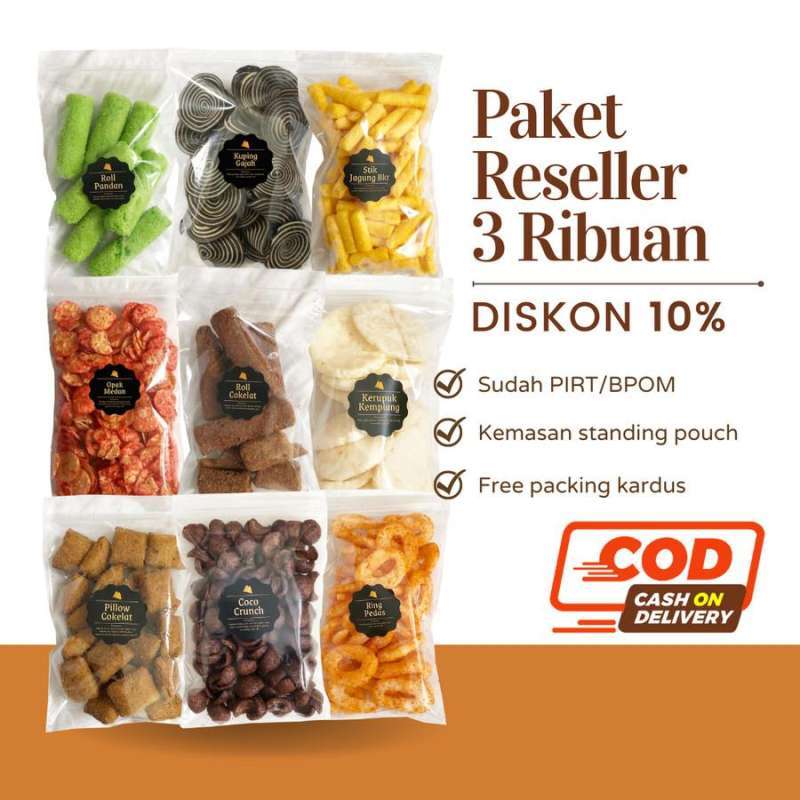 Jual Paket Reseller 1 Dus Snack 3 Ribuan Part 2 / Cemilan Camilan Asin ...
