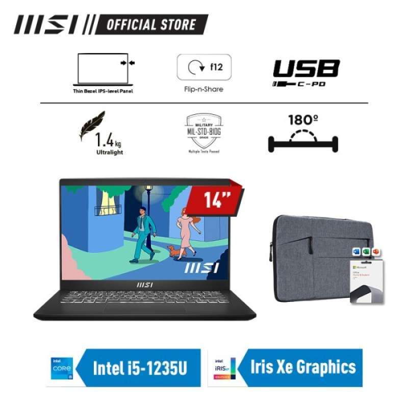 Jual Laptop MSI Modern 14 C12MO Core i5 Gen12U 8GB 512GB Win OHS ...