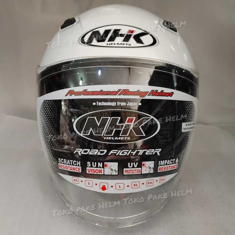 Jual Helm NHK R1 max white half face double visor di Seller PAKE HELM ...