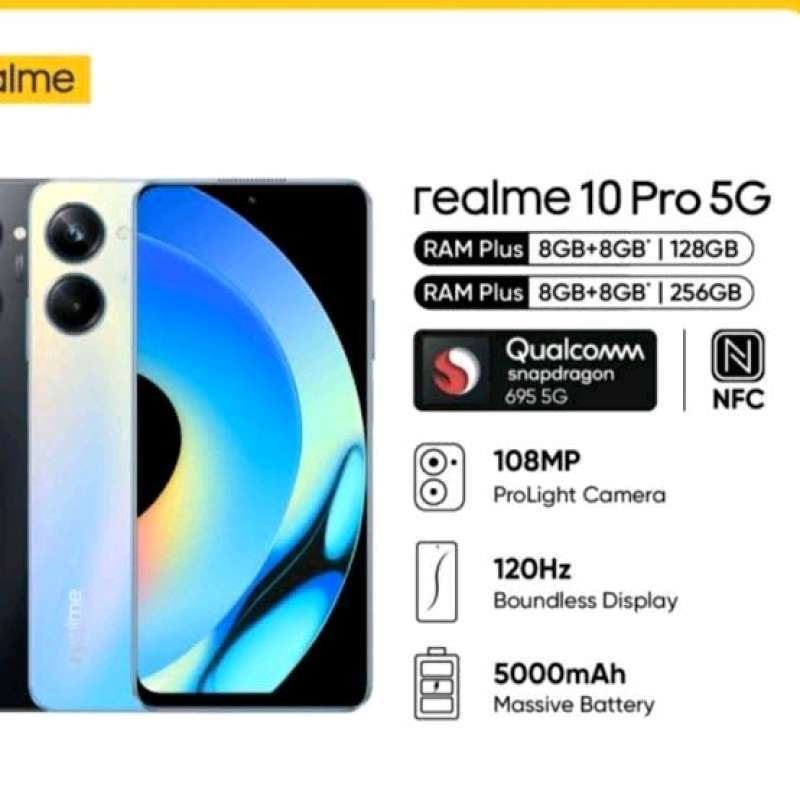 Jual realme 10 Pro 5G 8GB+8GB*|128GB (120Hz Boundless Display | 108MP ...