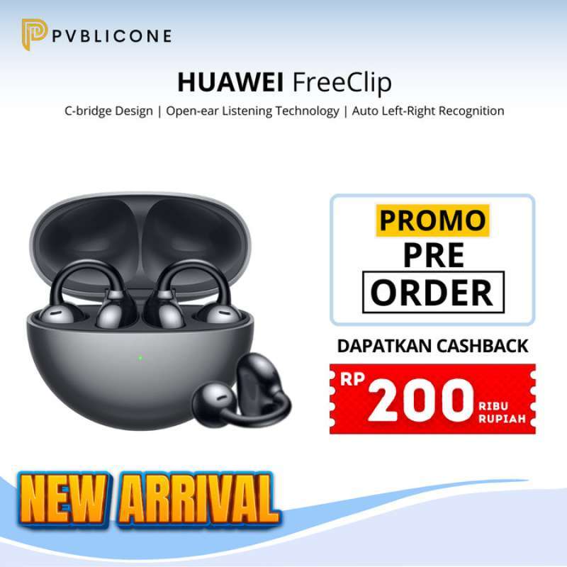 Promo HUAWEI FreeClip Open-Ear TWS Earphone | C-Bridge Design | 36h ...