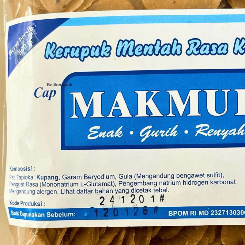 Promo Makmur Kerupuk Kupang Mentah 500g | Krupuk Kupang Cap Makmur ...