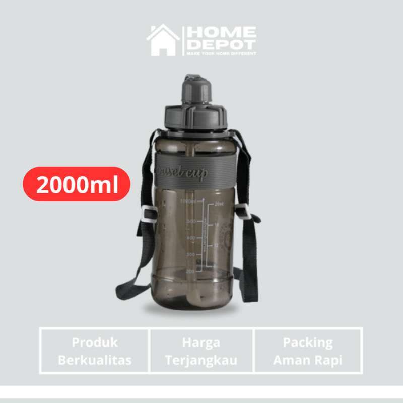 Promo Botol Minum 2 Liter Sekolah Kantor Jumbo Water Bottle 2000ml Bpa ...