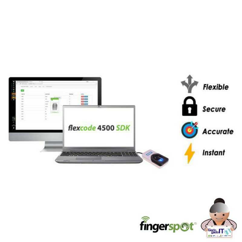 Jual Mesin Absensi Sensor Sidik Jari U Are U Fingerprint Fingerspot Flexcode 4500 Inc SDK di ...