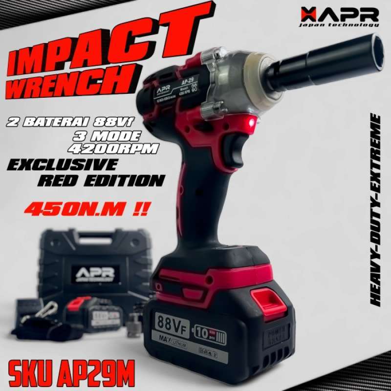 Promo Impact Driver Mesin Buka Baut Baterai APR 88V 450Nm Bor Baterai ...