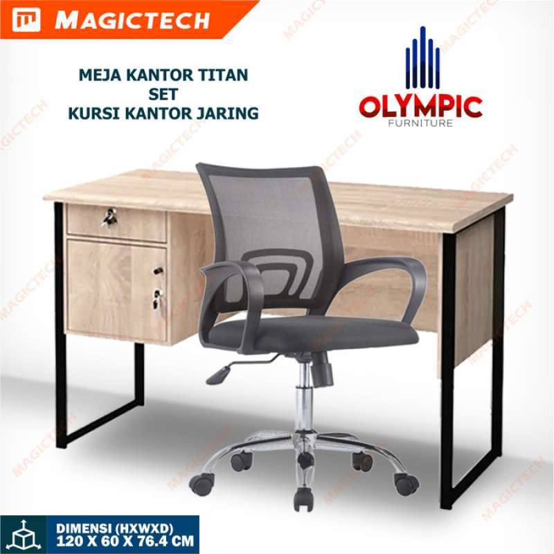 Jual Meja Tulis Kantor 1/2 Biro Mts Titan Olympic Set Kursi Kantor ...