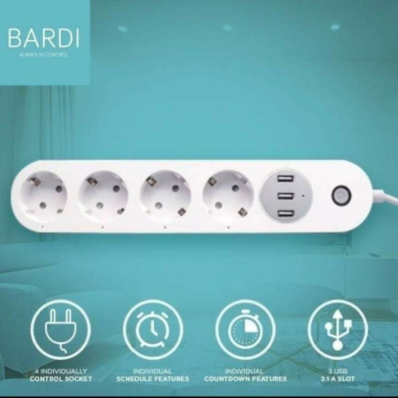 Promo Bardi Smart Extention Power Strips (Smart Stop Kontak, Socket Wifi) Diskon 23% di Seller ...