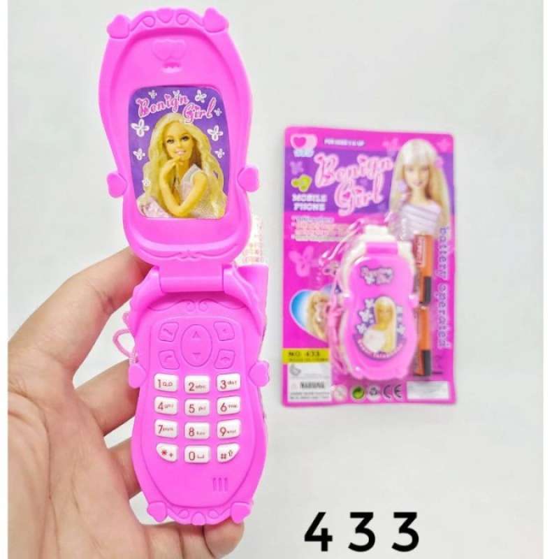 Jual MAINAN TELEPON BARBIE / BENIGN GIRL PHONE 433-A / HP MAINAN ANAK ...