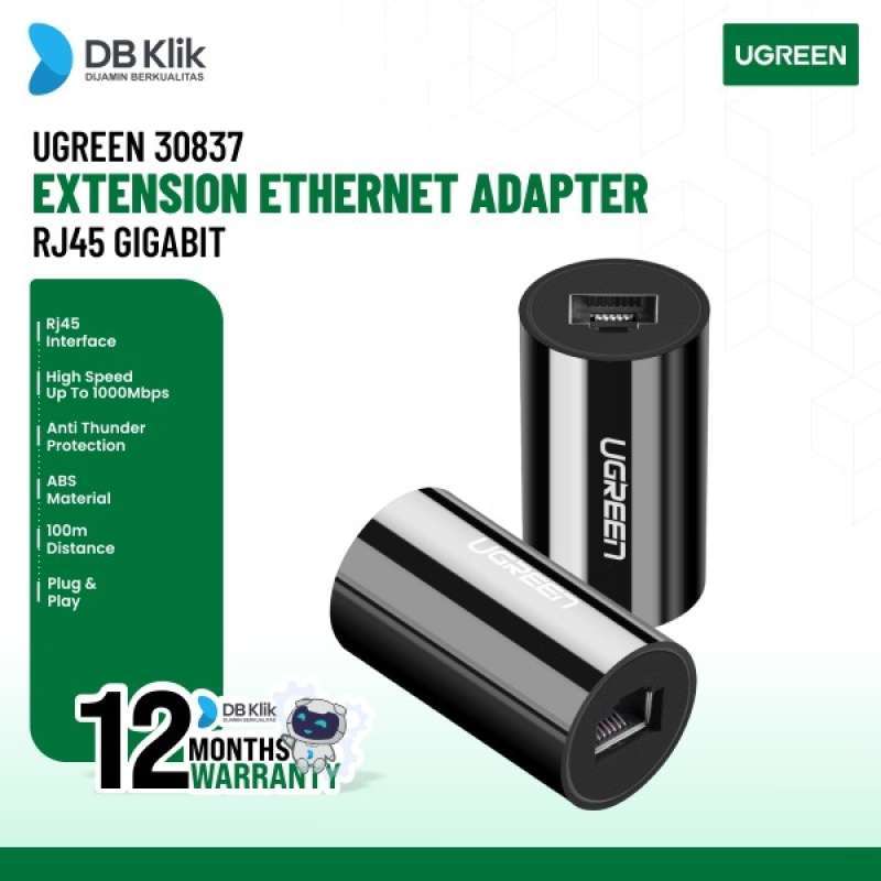 Jual Extension Ethernet Adapter UGreen RJ45 Gigabit - Black (30837) di ...