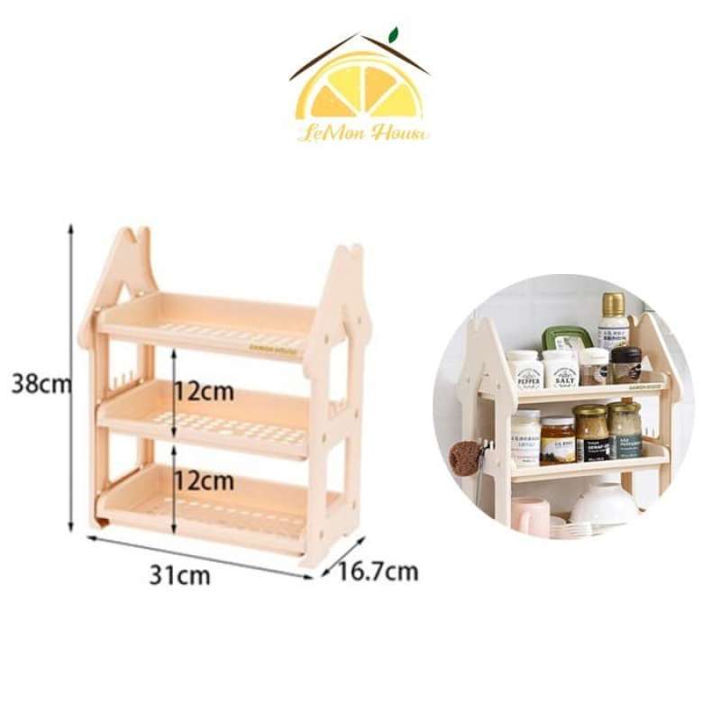 Jual Rak Dapur 3 Susun Rak Kamar Mandi ATK Bentuk Rumah Portable ...