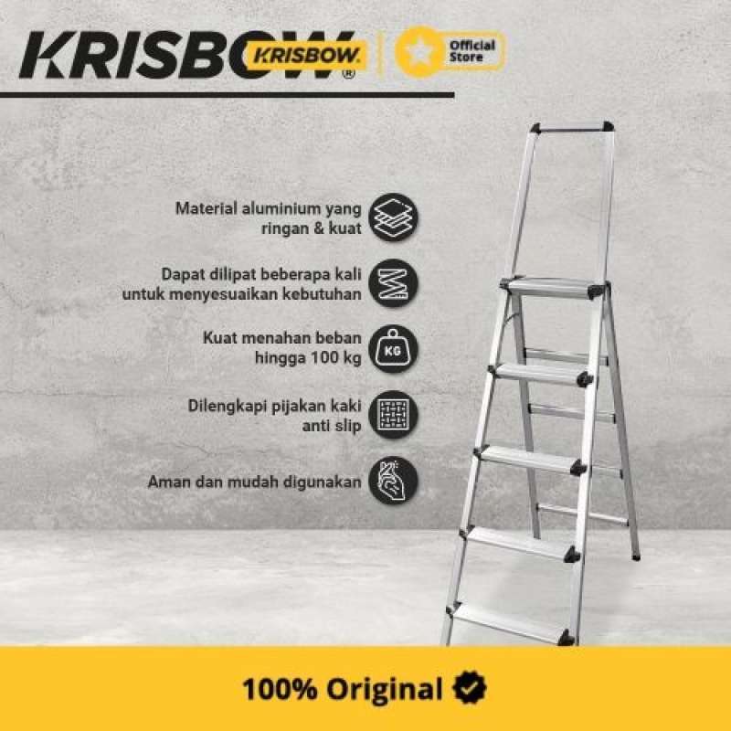 Promo Krisbow Tangga Lipat Aluminium 4 Step Diskon 23% di Seller Sumber ...