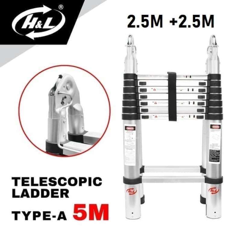Promo Tangga Teleskopik 5M Double Telescopic Ladder 5 M Aluminium Type ...