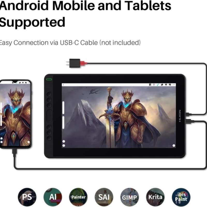 Jual Huion Kamvas 13 Digital Drawing Pen Tablet - Green di Seller ...