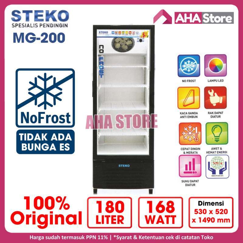Jual Steko Showcase Kulkas Display Chiller 180 Liter MG-200 MG200 di ...
