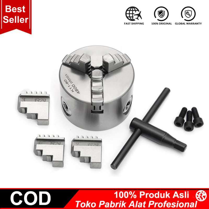 Promo K11-80 Chuck Bubut 3 3 Jaw | Claw Bubut 3 Jaw Catok Bubut 3 Inch ...