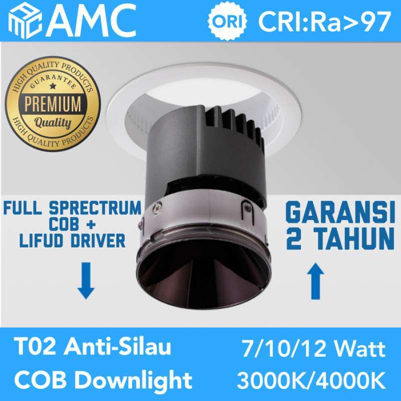 Promo AMC T02 COB LED DOWNLIGHT CRI RA 97+ LAMPU SOROT PLAFON SPOTLIGHT -POROSWONDERLAND - 3000K ...