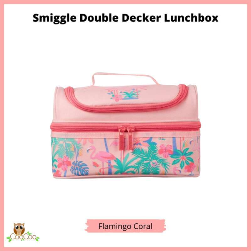 Promo Smiggle Double Decker Lunchbox - Lorena - Flamingo Coral Diskon ...