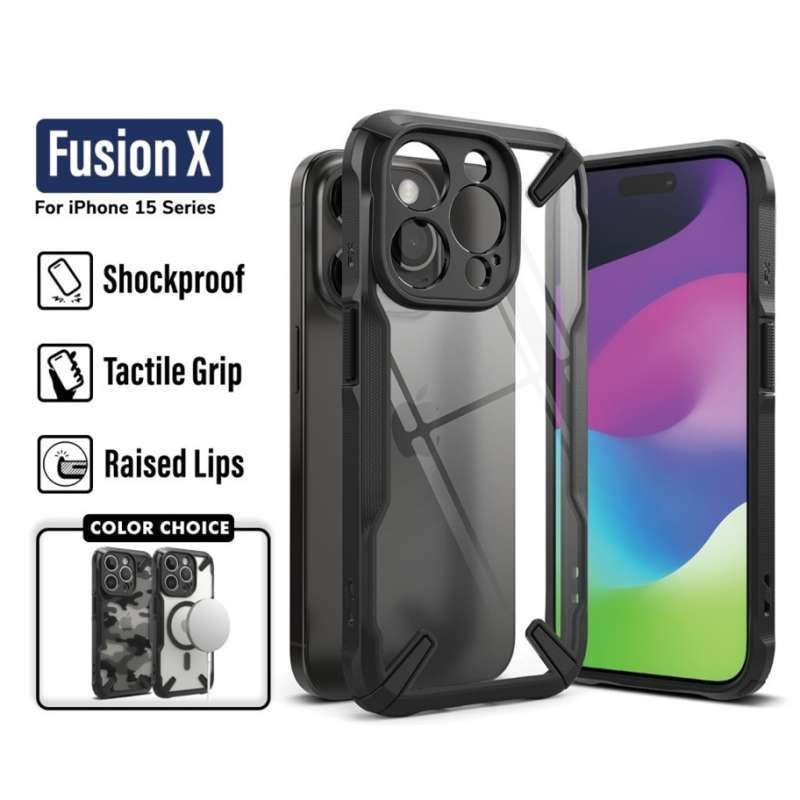 Promo Case iPhone 15 Pro Max Plus Ringke Fusion X Anti Crack Shock ...