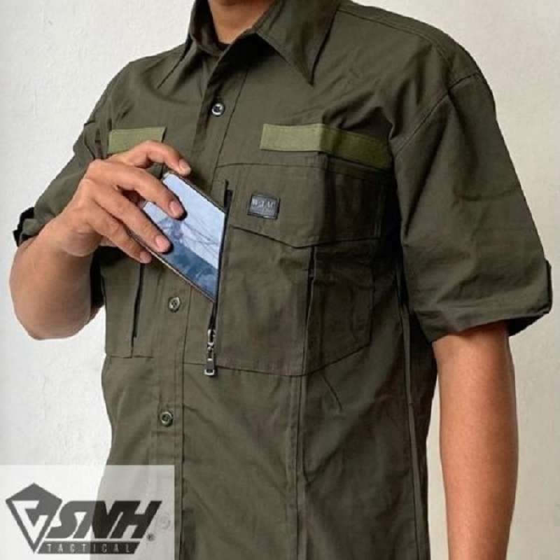 Promo ASNH Kemeja Lengan Pendek Model PDL Tactical WTAC Bahan Kuat ...