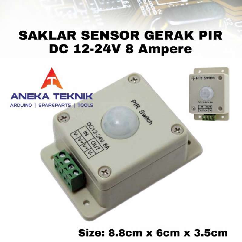Promo SAKLAR SENSOR GERAK PIR LED ( HUMAN BODY DETECTOR ) 8A DC 12-24V ...