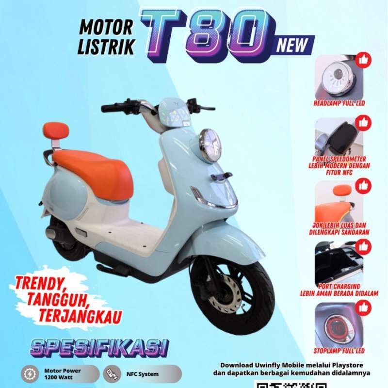 Promo Motor Listrik Uwinfly T80 New 2024 Diskon 21% di Seller Sepeda Listrik Indonesia (SLI ...